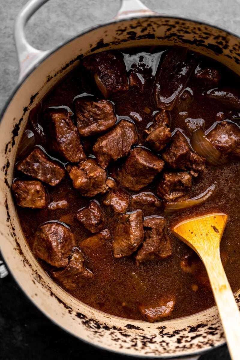 Red Wine Braised Beef Tips - KJ and Company