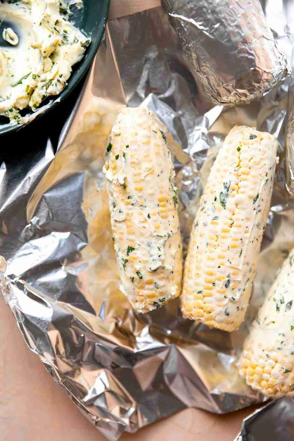 Garlic Herb Grilled Corn - KJ and Company