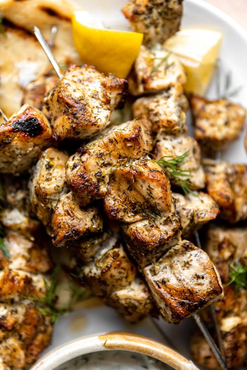 Greek Grilled Chicken Kabobs - KJ and Company