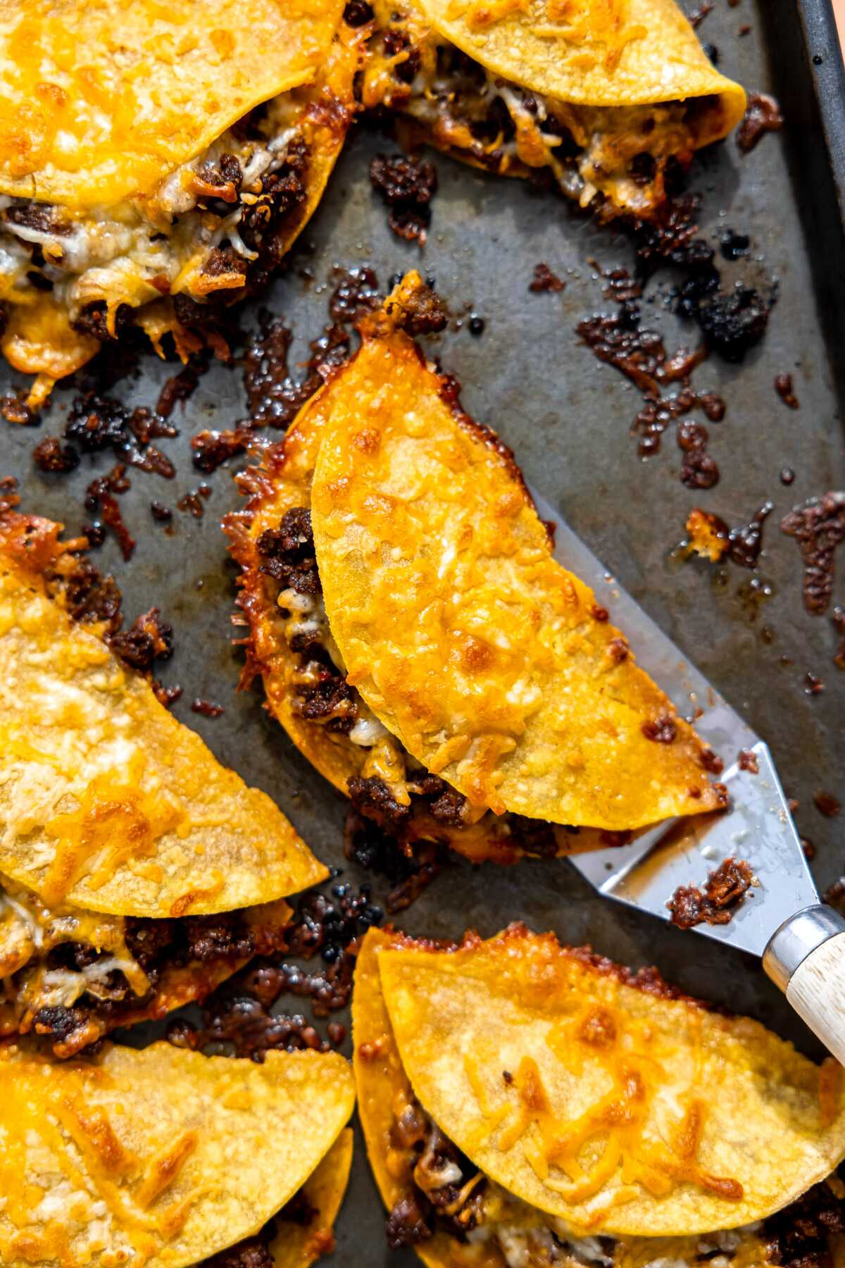 Cheesy Beef Sheet Pan Tacos